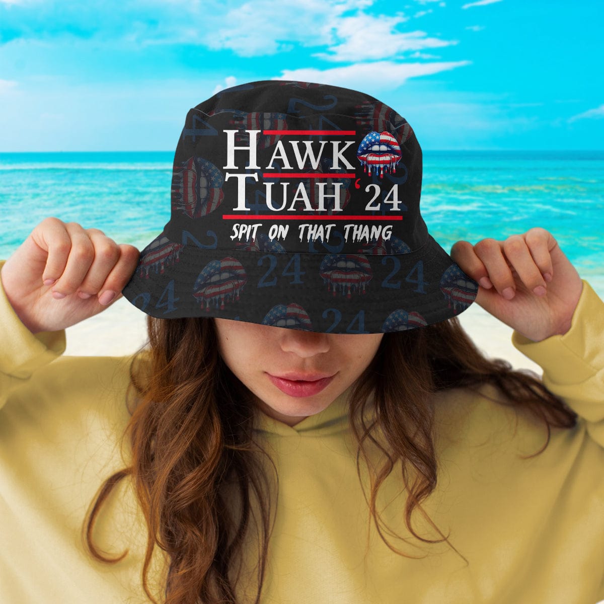 Hawk Tuah 24 Spit on That Thang Hats Bucket Hat, Hawk Tuah 24 Cap ...