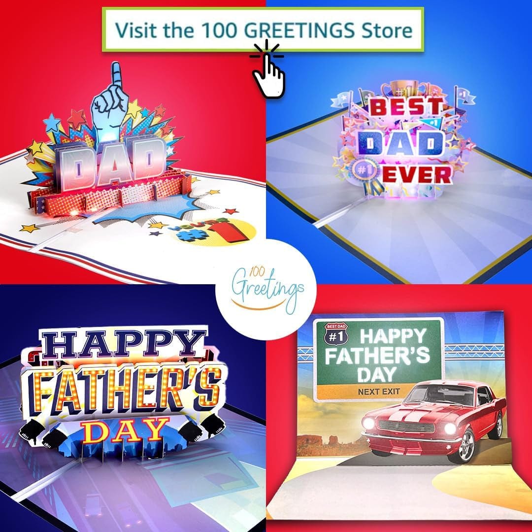 Lights & Music Pop up Fathers Day Card, Plays 'All Star' Song, Happy F ...