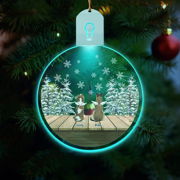 Personalized Dog Angels Led Acrylic Ornament, Dog Memorial Ornament ...