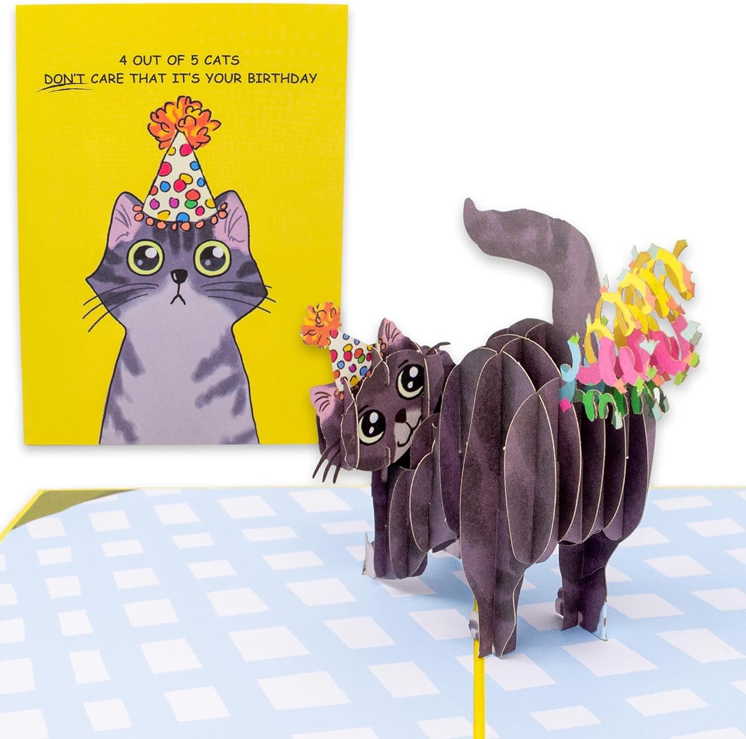 ,Purr-Fect Pop up Birthday Card, 3D Cat Farting Confetti Funny Birthda ...