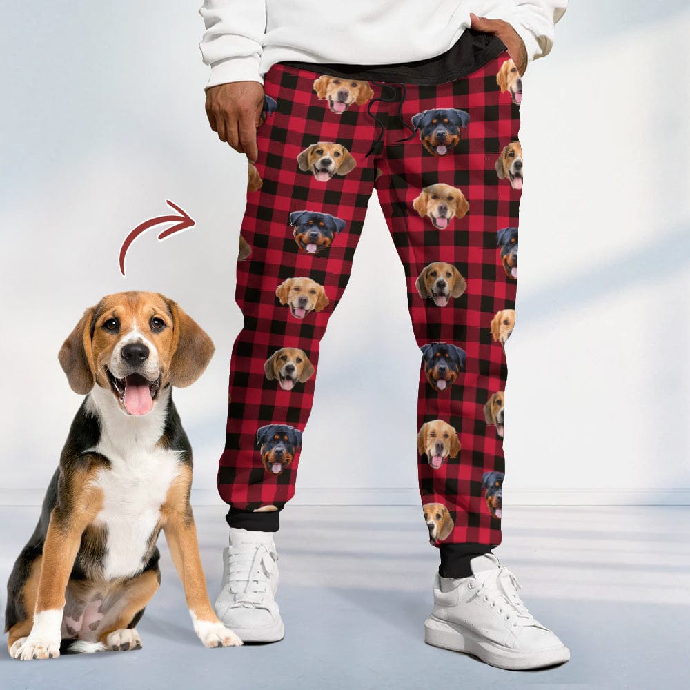 Custom Photo With Christmas Pattern Dog Cat For Men and Women Sweatpan ...