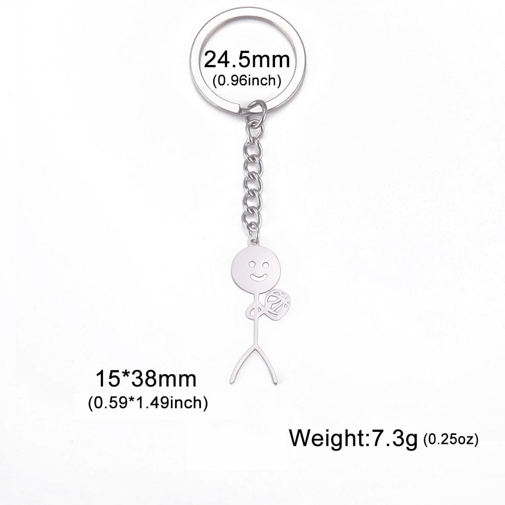 Cute Trend Finger Stickman Keychain - Geckocustom.com