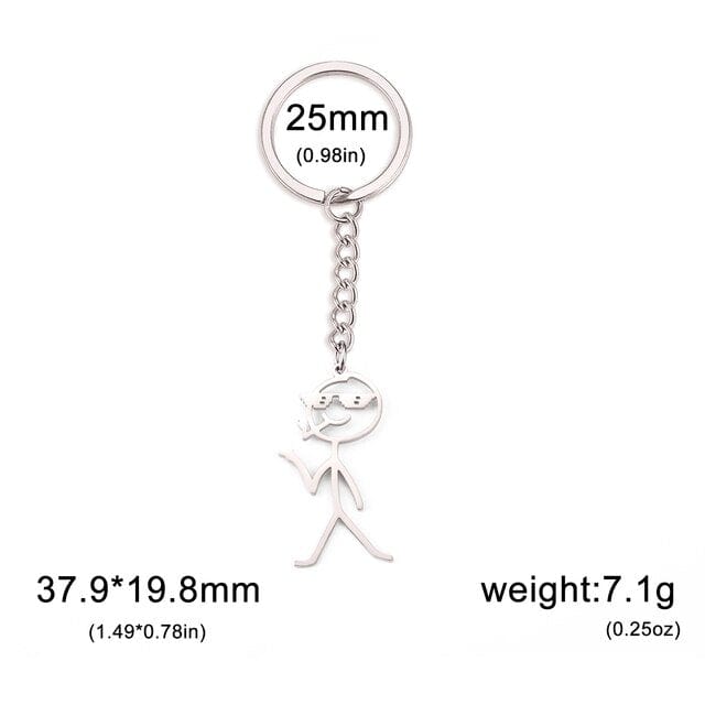 Cute Trend Finger Stickman Keychain - Geckocustom.com