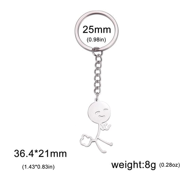 Cute Trend Finger Stickman Keychain - Geckocustom.com
