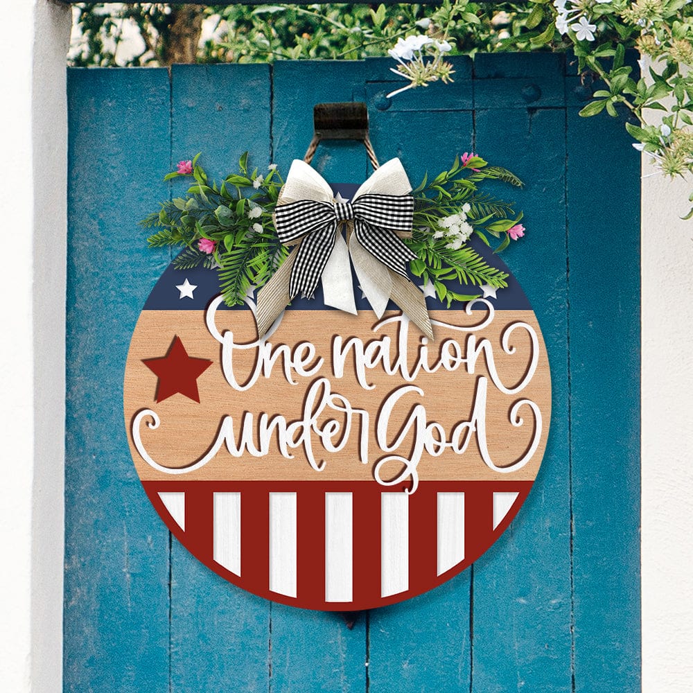 One Nation Under God Door Sign K228 889505 - GeckoCustom
