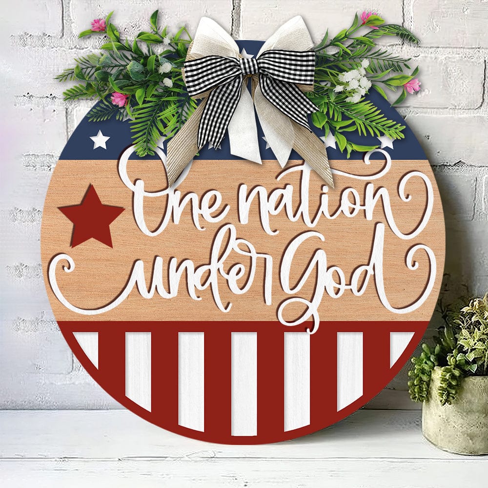 One Nation Under God Door Sign K228 889505 - GeckoCustom