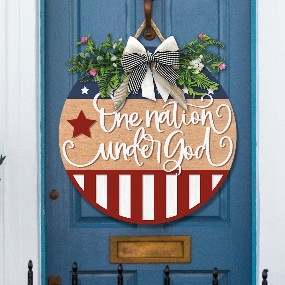 One Nation Under God Door Sign K228 889505 - GeckoCustom