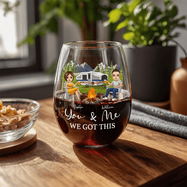 You And Me We Got This Anniversary Couple Wine Glass Valentines Day Gi ...