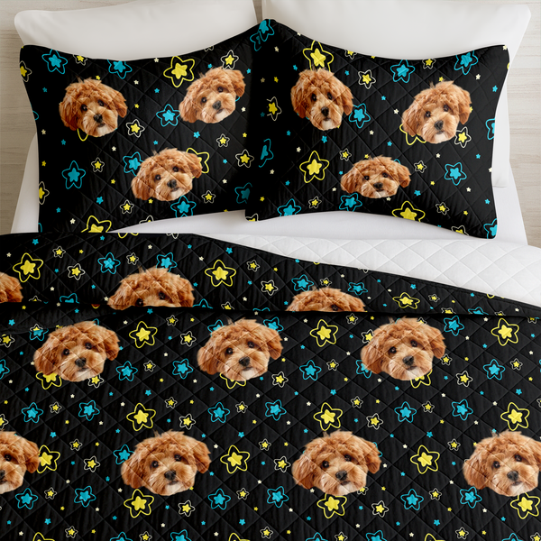 Custom Face Dog Cat Quilt Bedding Set For Dog Cat Pet Lovers ...