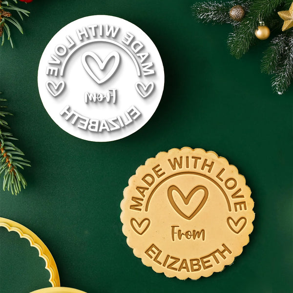 Personalized Wedding Initials and Date Cookie Stamp - Geckocustom.com
