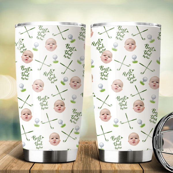 Custom Photo Best Dad By Par For Sport Players Fat Tumbler ...