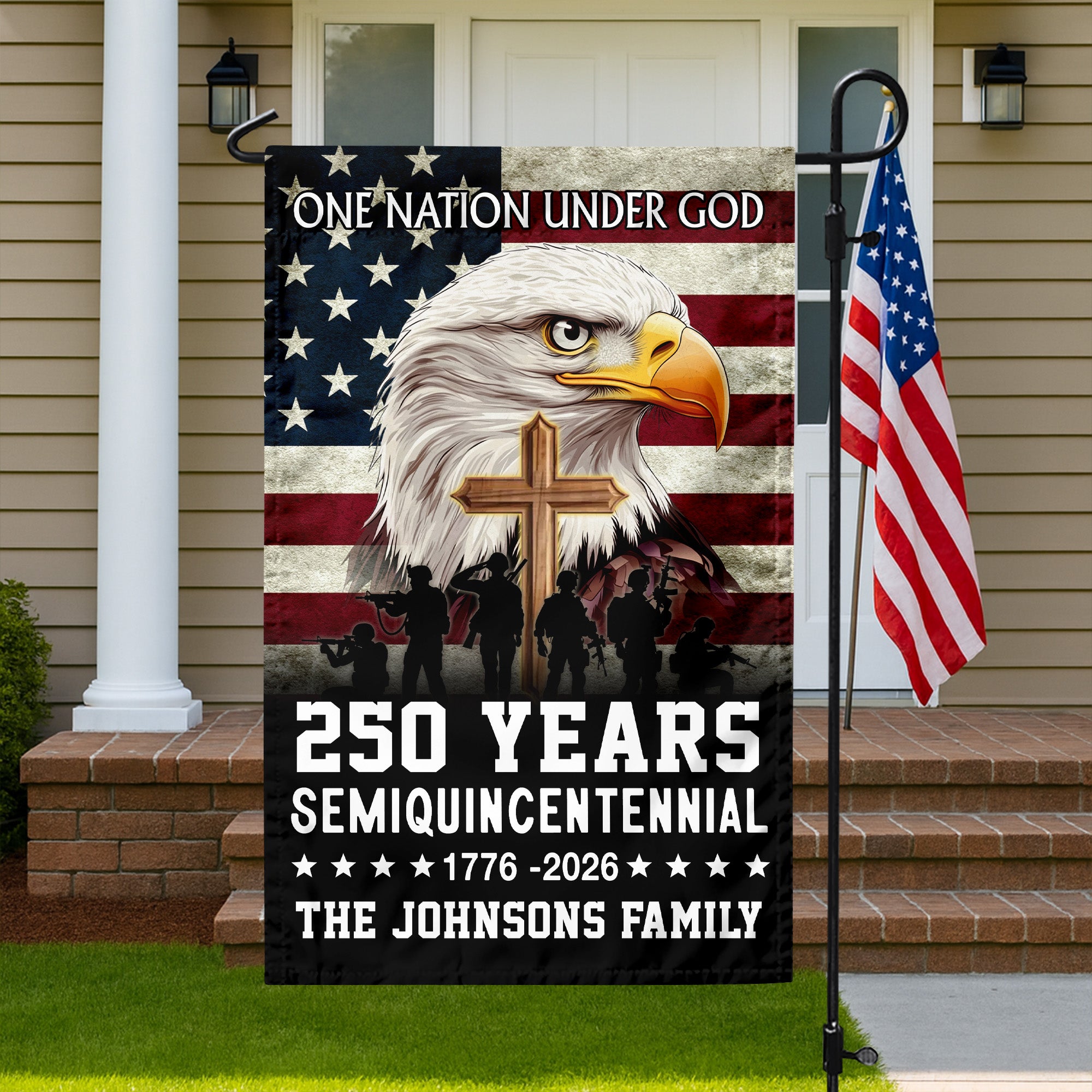 Custom Family Name One Nation Under God 1776 2026 Semiquincentennial ...