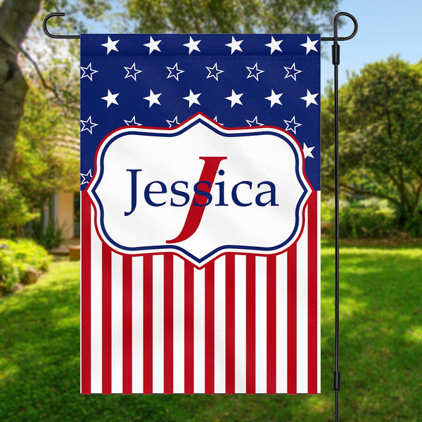 American Flag 4th Of July Custom Family Name Garden Flag H339 ...