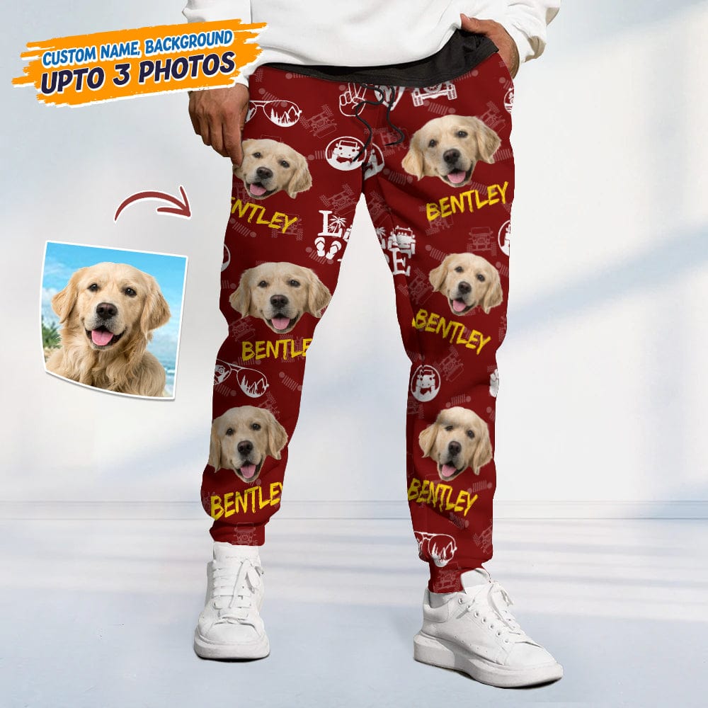 Custom Dog Photo With Offroad Pattern Sweatpants N304 HN590 - GeckoCustom