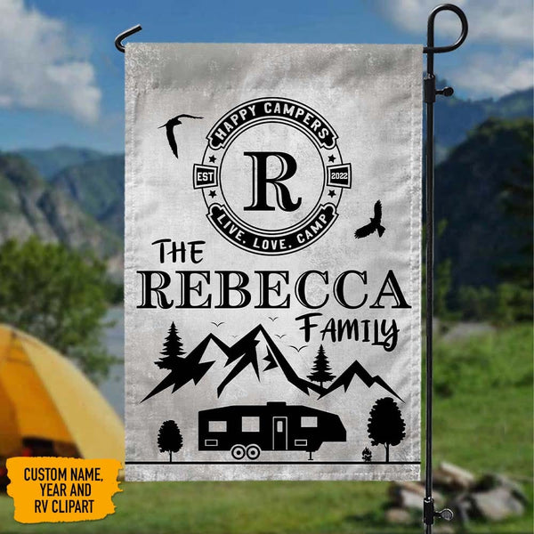 Custom Name The Family Camping Garden Flags, HN590 895128 - GeckoCustom