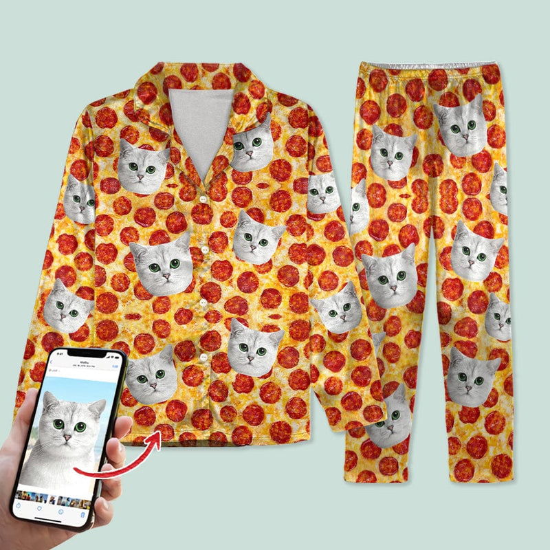 Custom Photo Tie Dye Background Cat Pajamas N304 HA75 888810 - GeckoCustom