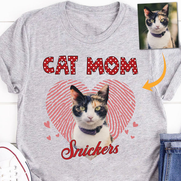 Dog Mom Cat Mom Personalized Custom Photo Dog Cat Shirt - Geckocustom.com