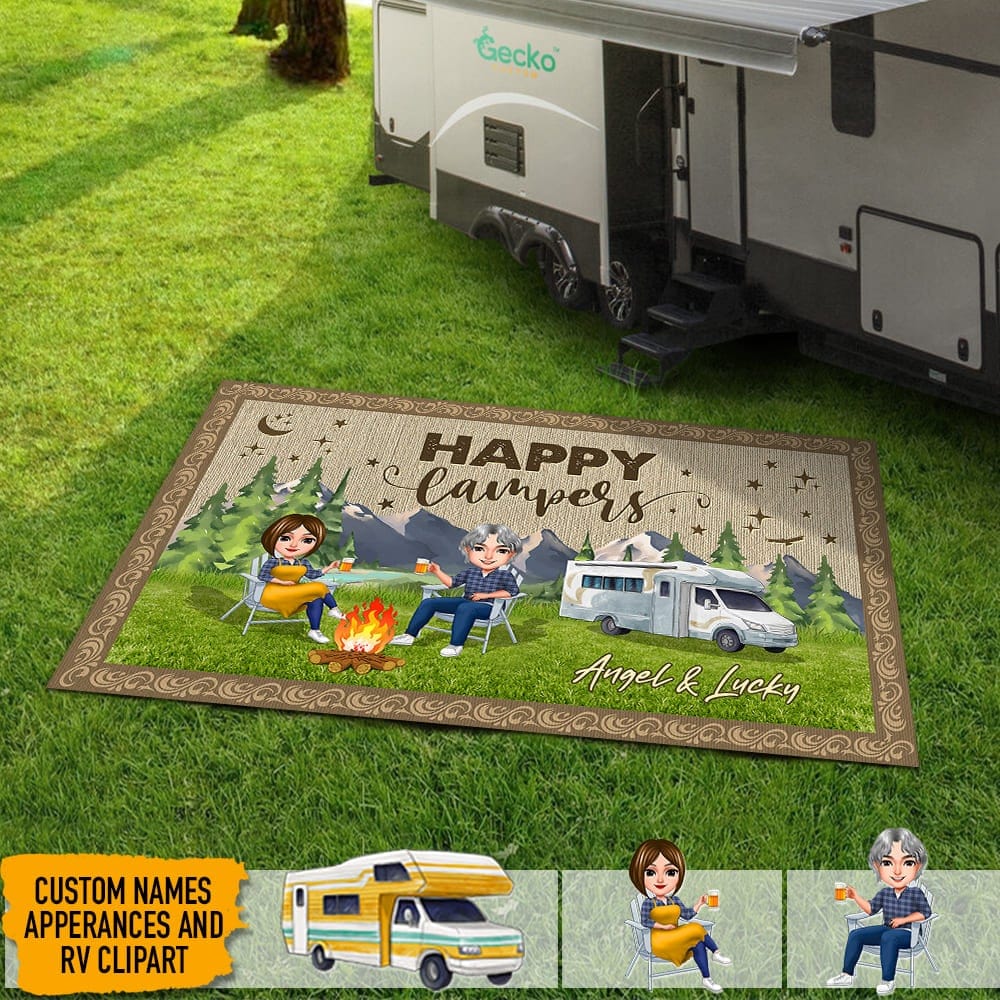 Personalized Patio Rug For Campers - GeckoCustom