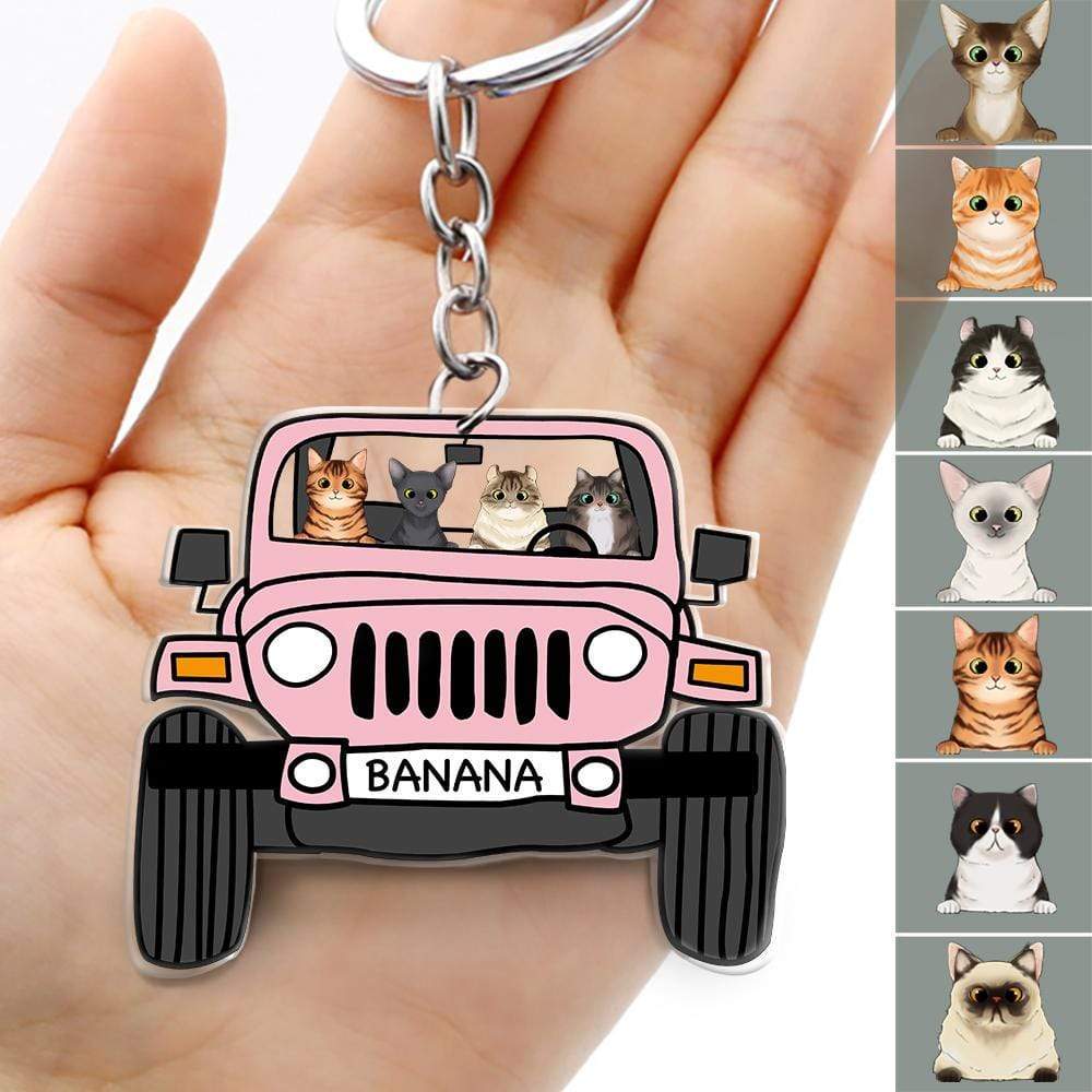 Off Road Cat Keychain Double Sided Design Acrylic Keychain For Cat Lov ...