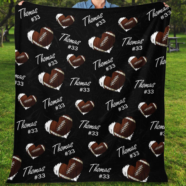 Personalized Custom Football Blanket H532 - Geckocustom.com