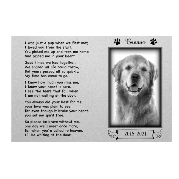 I Was Just A Pup When We First Met Dog Print Canvas - Geckocustom.com